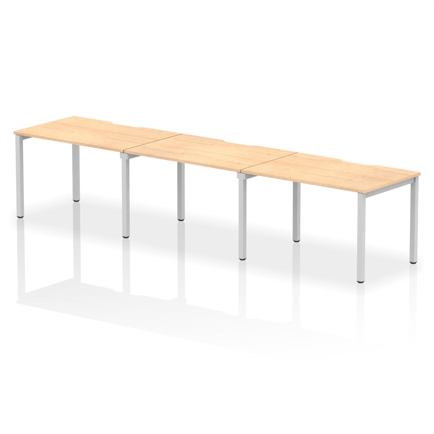 Evolve Plus 1200mm Single Row 3 Person Office Bench Desk Maple Top ...