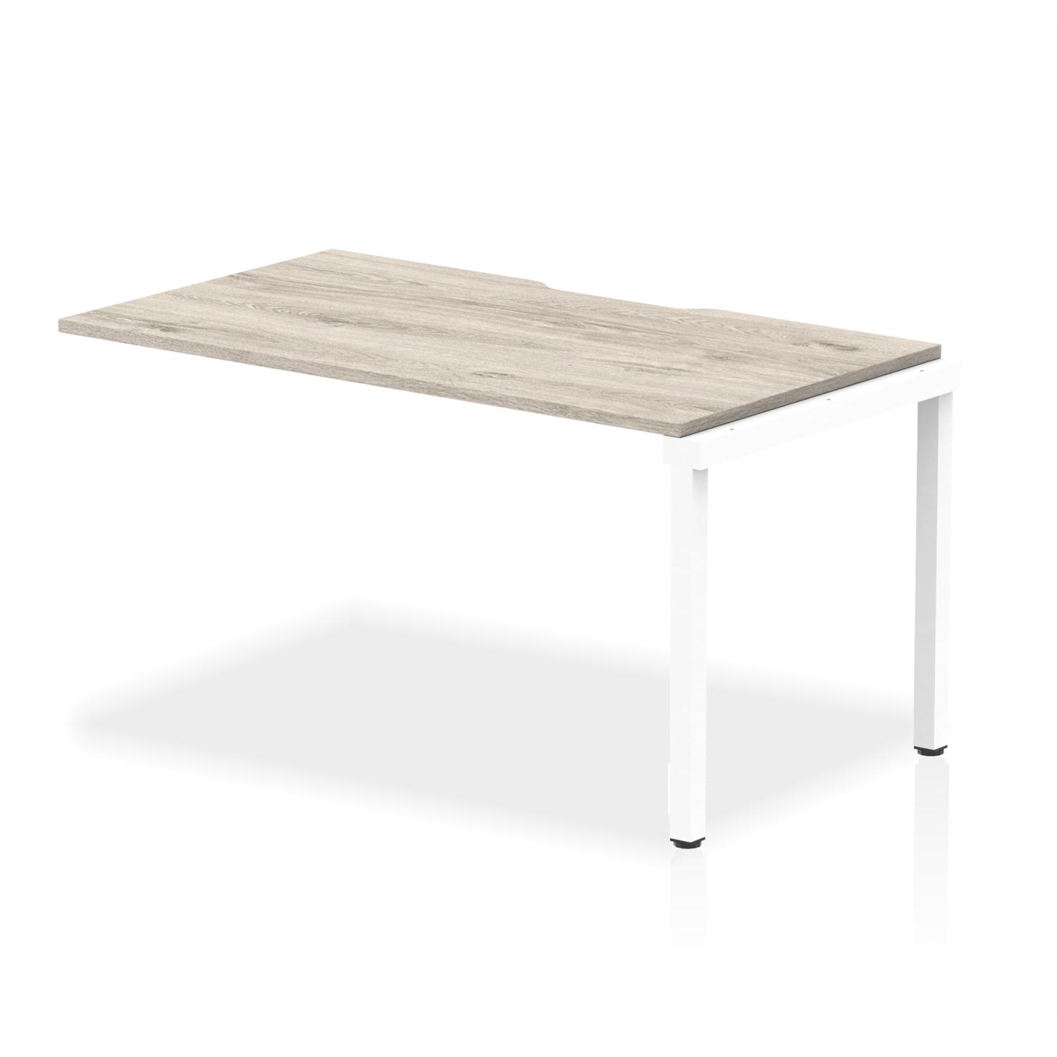 Evolve Plus 1400mm Single Row Office Bench Desk Ext Kit Grey Oak Top ...