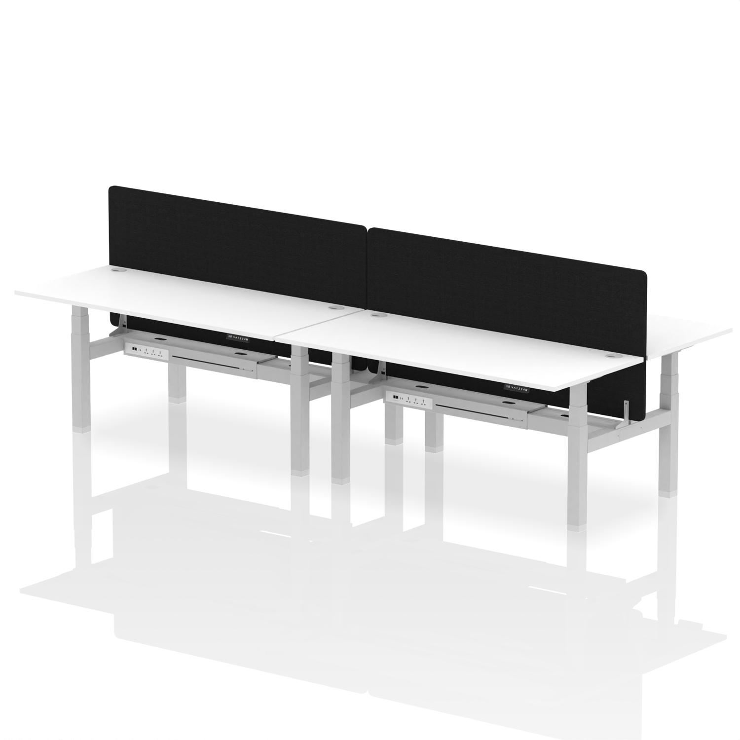Air Back-to-Back 1800 x 800mm Height Adjustable 4 Person Office Bench ...