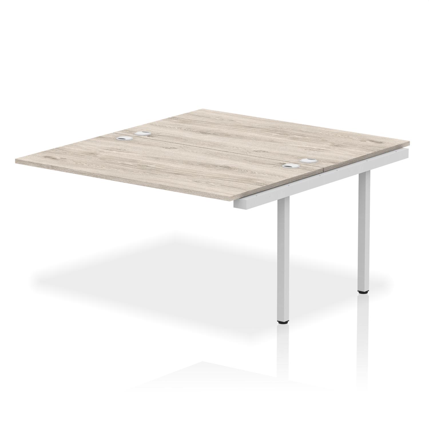 Impulse Bench B2B Ext Kit 1400 Silver Frame Office Bench Desk Grey Oak ...