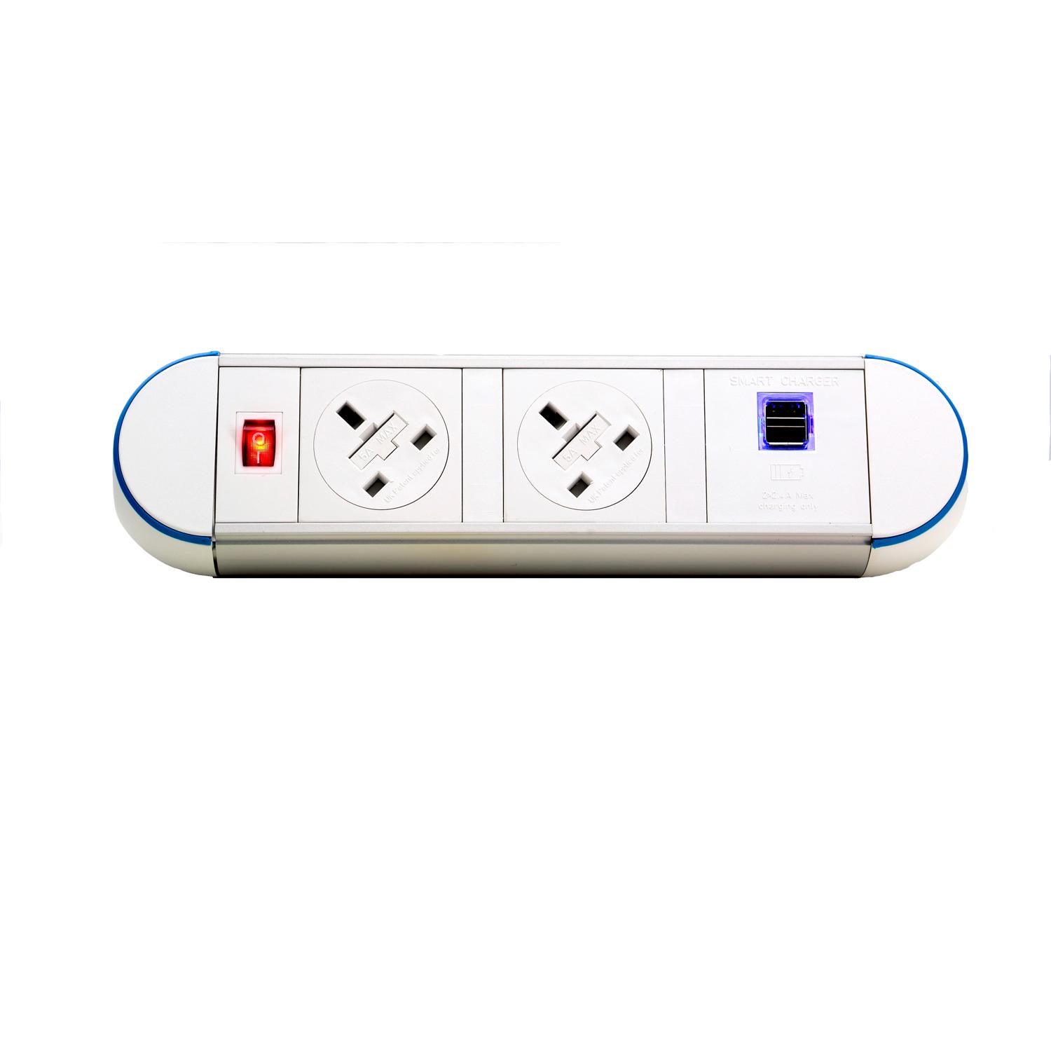Impulse Desktop Module 2 x UK Sockets (3.15A), 1 x Neon Switch 1 x ...