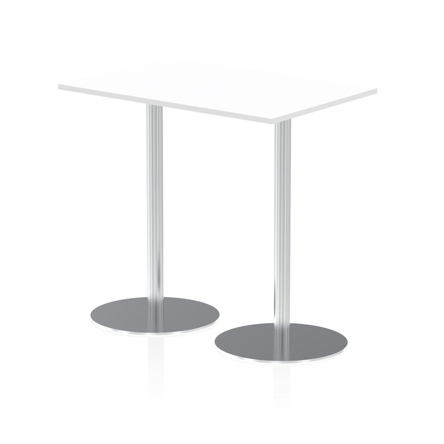Italia 1200 x 800mm Poseur Rectangular Table White Top 1145mm High ...