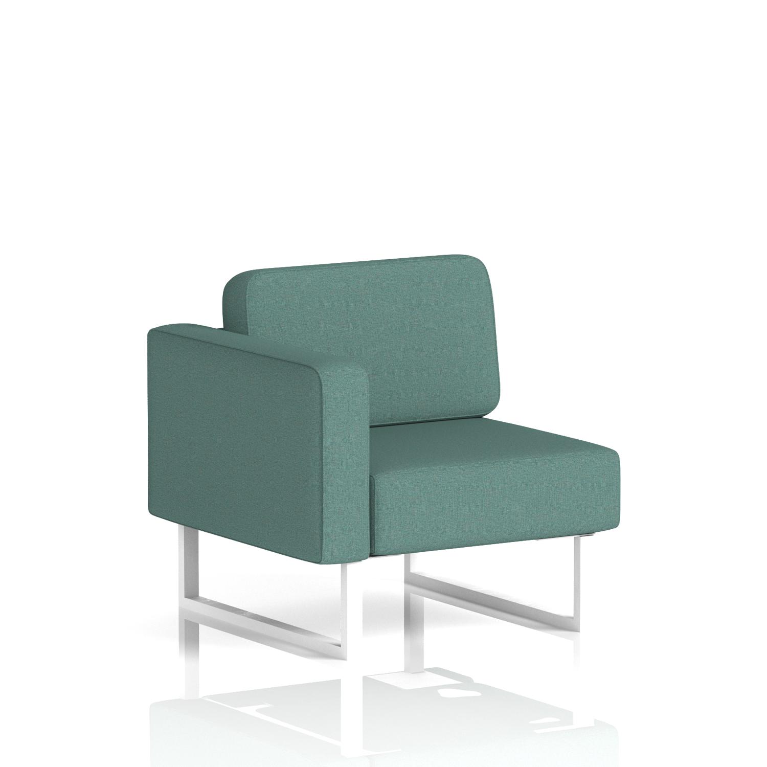 Brixworth Modular Seating Right Unit With White Legs In Sumi Fabric ...