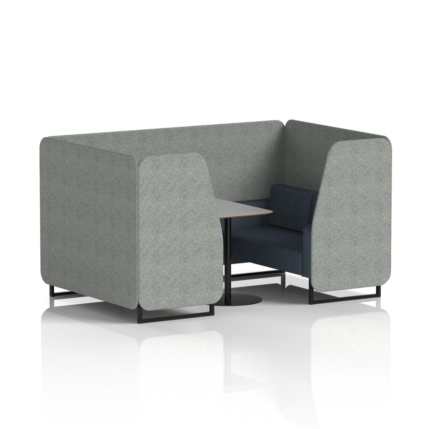 Brixworth 4 Seater Booth With Black Legs And Grey Table With Black Leg ...
